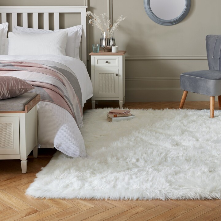 Dunelm Faux Sheepskin Rug Cream - ShopStyle Room Dividers