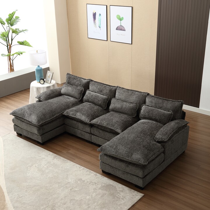 Aoolive 110.63 inch Long Couch, Modern Large Modular Sofa, U-Shape ...