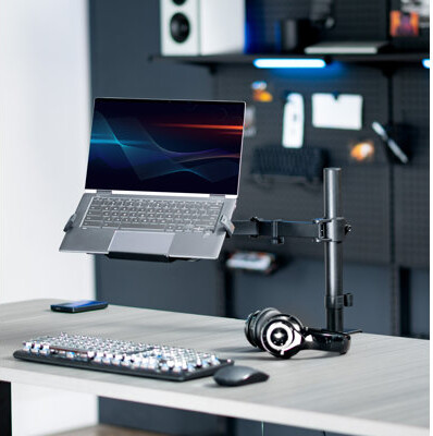 Vivo Laptop Notebook Desk Mount Stand with RGB Fan, Fits 12 to 15.6 ...