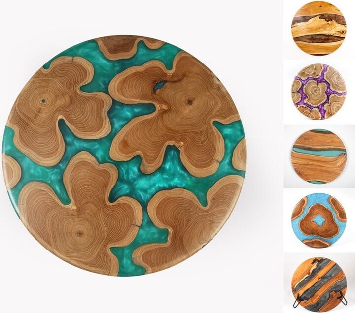 Etsy Resin Coffee Table, Round Wood Coffee Table, Circular Epoxy Live ...