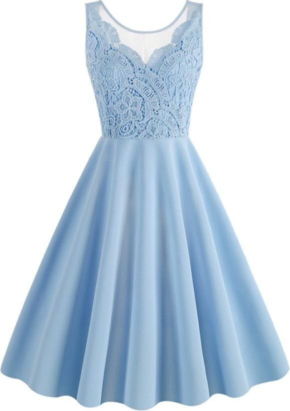 CAEITLRSO Summer Dresses for Women - Lace Panelled V-Neck Sleeveless ...