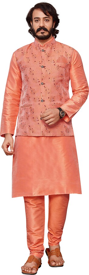 RALFKITTLER Soft Art Jacquard Silk Indian Traditional Wear Kurta For ...