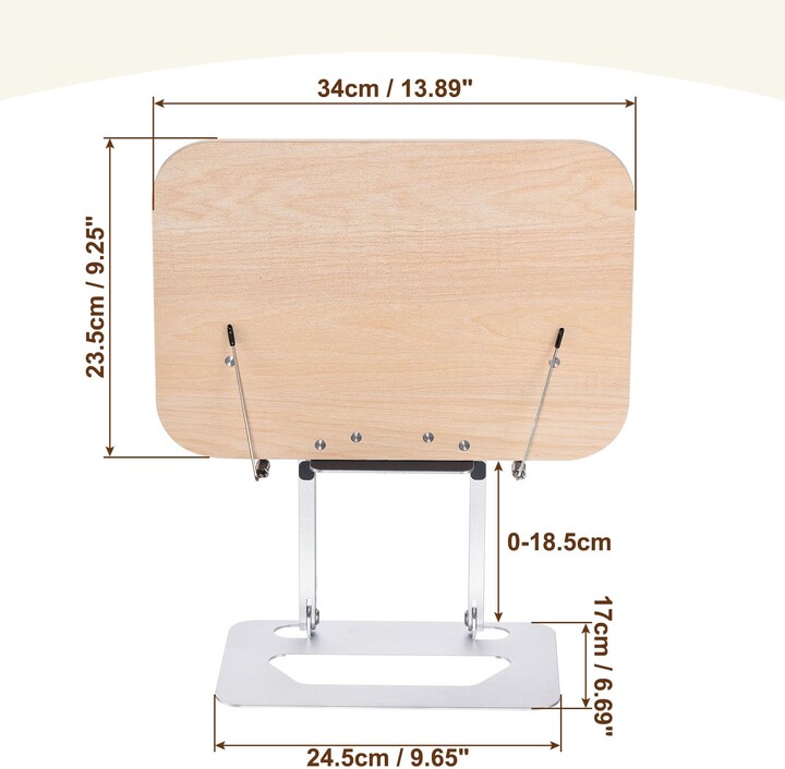 Unique Bargains Book Stand for Desk, 180 Rotate Adjustable Book Holder ...