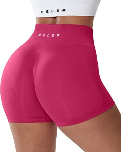CELER Womens Workout Shorts Chemistry Seamless Scrunch Butt Gym Shorts High Waisted Yoga ...