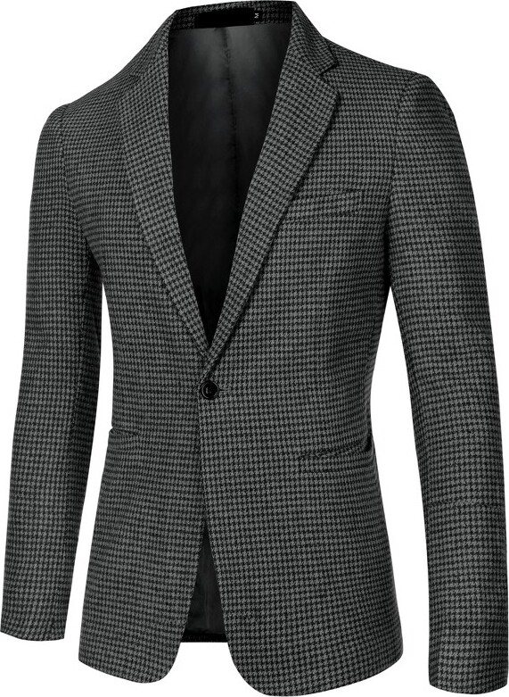 Lars Amadeus Lar Amadeu Men' Caual Plaid Sport Coat Notched Lapel One ...