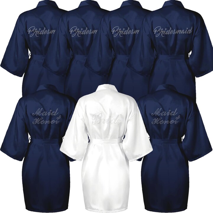 Malloom 7 Pieces Bridesmaids Satin Robes - ShopStyle