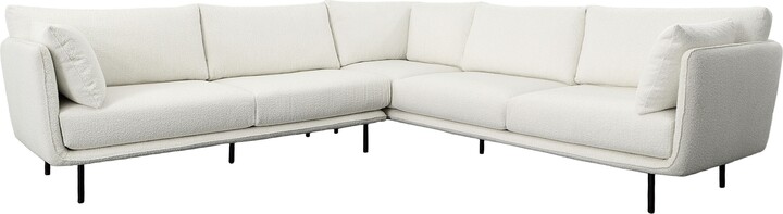 KarinaLiving Anas Boucle Double Love Sectional Sofa, White - ShopStyle