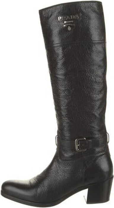Prada Leather Riding Boots - ShopStyle