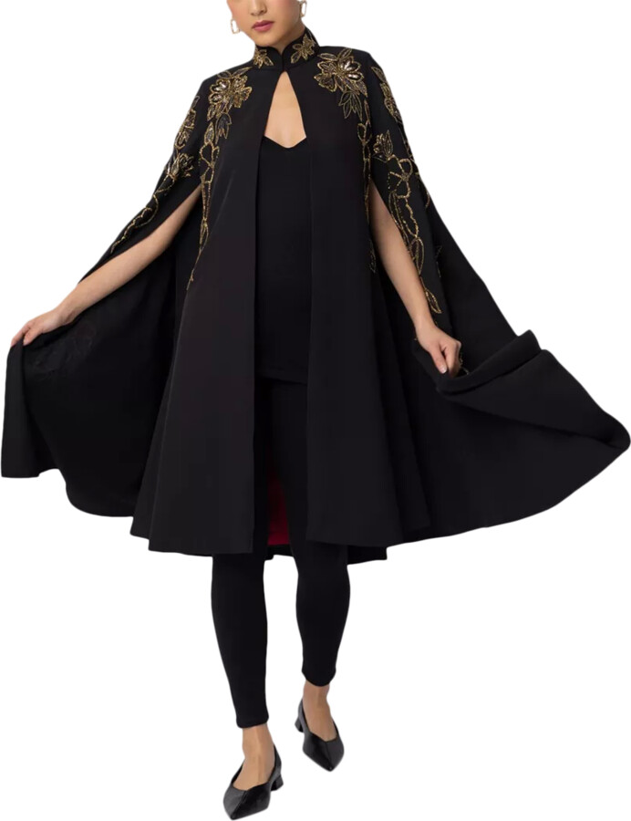 Raishma Nyx Floral Embroidered Cape - ShopStyle Jackets