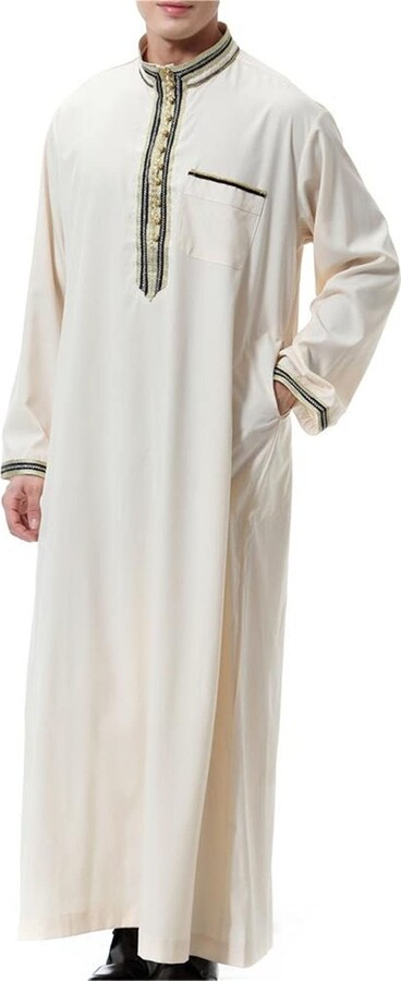 MANYMANY Mens Muslim Dubai Robes Islamic Middle East Kaftan Gown Stand ...