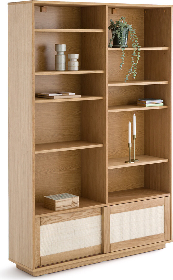 La Redoute Interieurs Palano Tall Oak and Caning Modular Bookcase ...