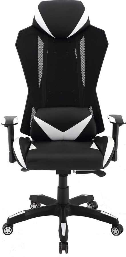 Hanover Commando Ergonomic High-Back Gaming Chair in Black and White ...