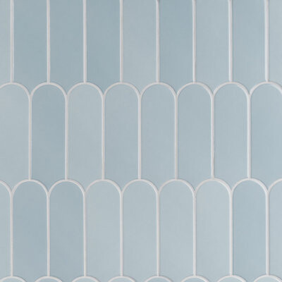 Bond Tile Airy 2.83 in. x 7.67 in. Polished Ceramic Fishscale Wall Tile ...