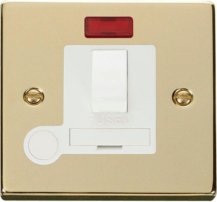SE Home Polished Brass 13A Fused Connection Unit Switched With Neon ...