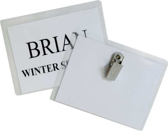 C-Line® Clip Style Name Badge Holder Kit, Sealed Holders with Inserts ...