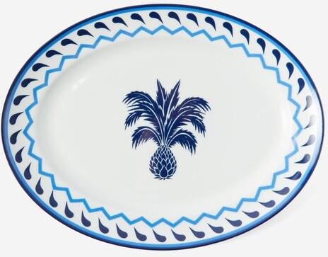 Aquazzura Casa - Jaipur Porcelain Oval Platter - White Blue - ShopStyle