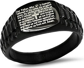Steel by Design Men's Stainless Steel Our Fathe r Ring - ShopStyle
