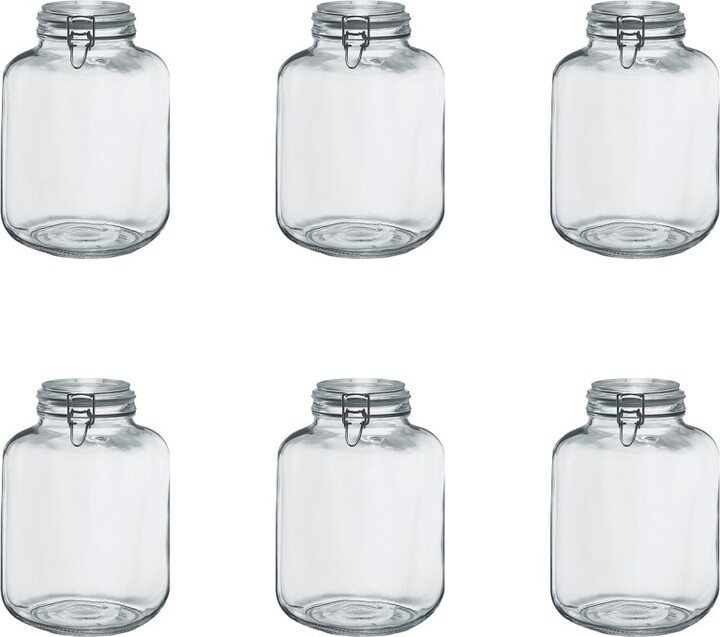 Amici Home Italian Hermetic Glass Canisters, 145oz, Set of 6 ...