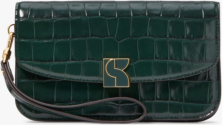 Kate Spade Dakota Croc-Embossed Flap Wristlet - ShopStyle Clutches
