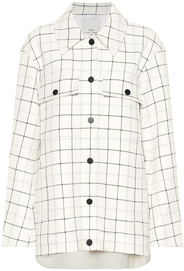 Tibi Windowpane Workmen checked coat - ShopStyle Casual Jackets