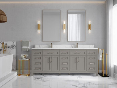 Willow Collections Cambridge 84 In. W X 22 In. D Double Sink Bathroom ...