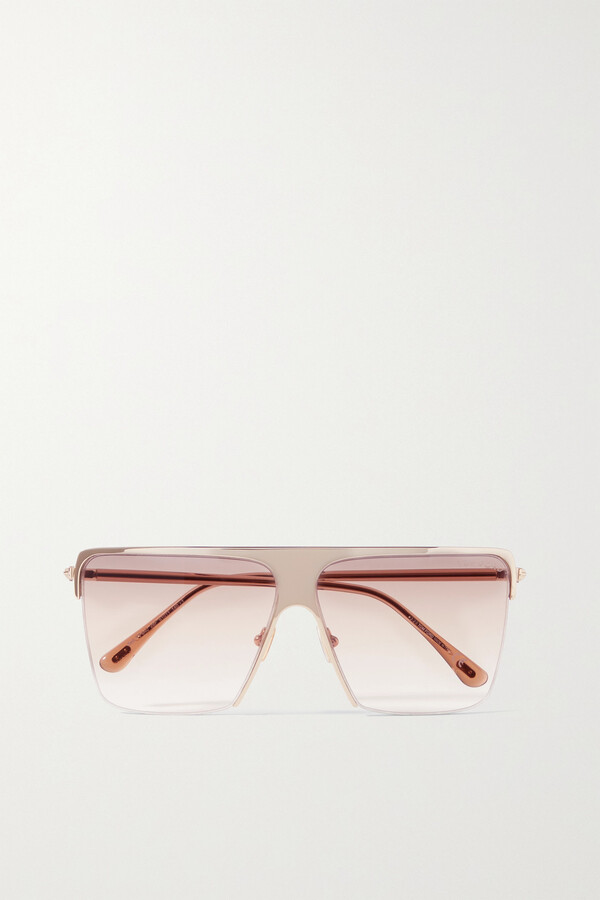 Tom Ford Sofi Square-frame Gold-tone And Acetate Sunglasses - Pink ...