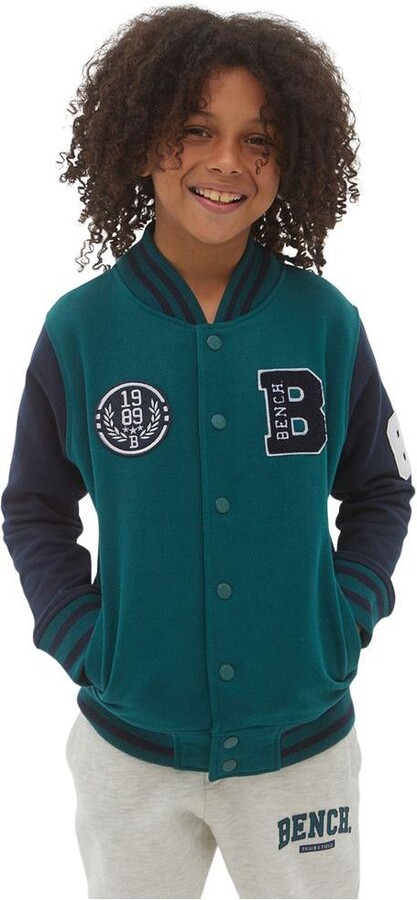 Bench Dna Boys Varsitas Sweat Jacket - Dk green / navy - ShopStyle
