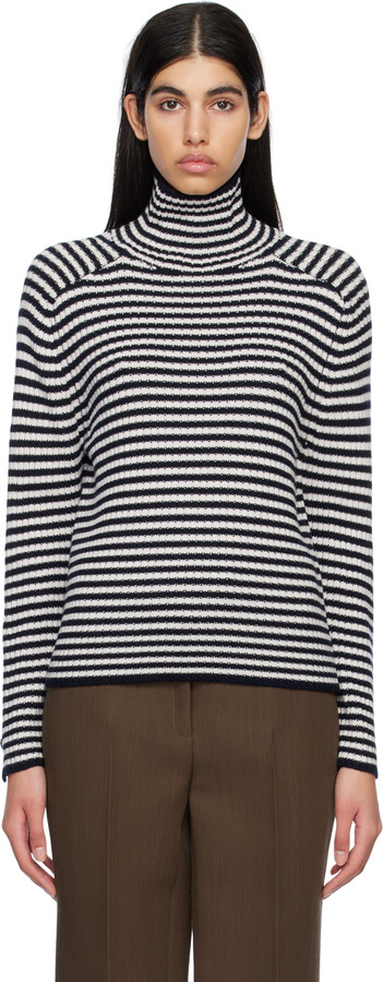 Max Mara Black & White Harlem Turtleneck - ShopStyle