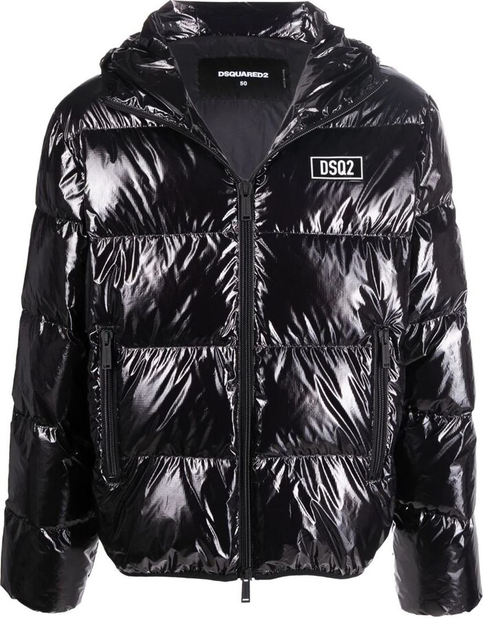 DSQUARED2 logo patch puffer jacket - ShopStyle