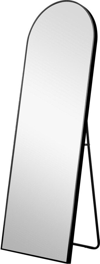 Homezia 71" Black Arched Metal Narrow Frame Standing Mirror - ShopStyle
