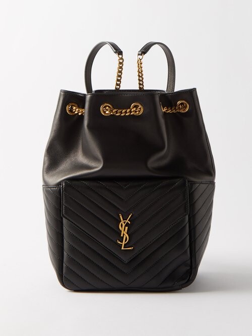 Saint Laurent plaque Matelassé-leather Backpack - ShopStyle