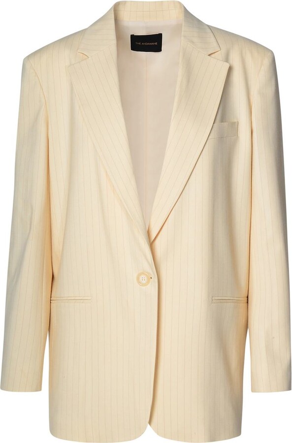 The Andamane 'guia' Ivory Virgin Wool Blend Blazer - ShopStyle
