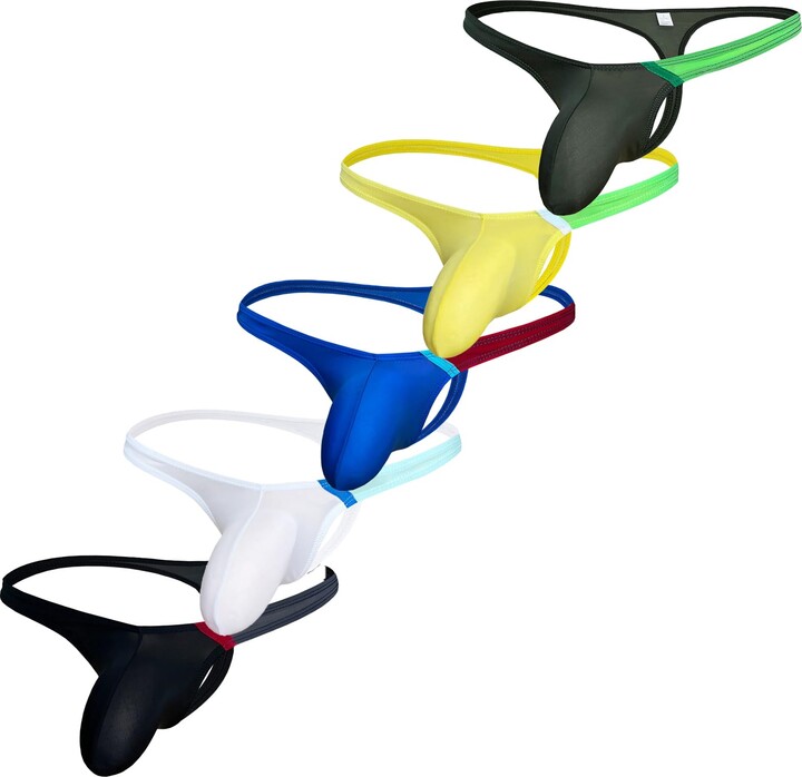 Faringoto Men's Ice Thin Thong Sexy Underwear Thin Band Stretch T Pants ...