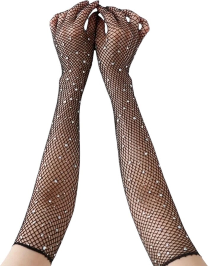 High Heel Jungle by Kathryn Eisman Glitterfishnet Opera Glove- Black ...