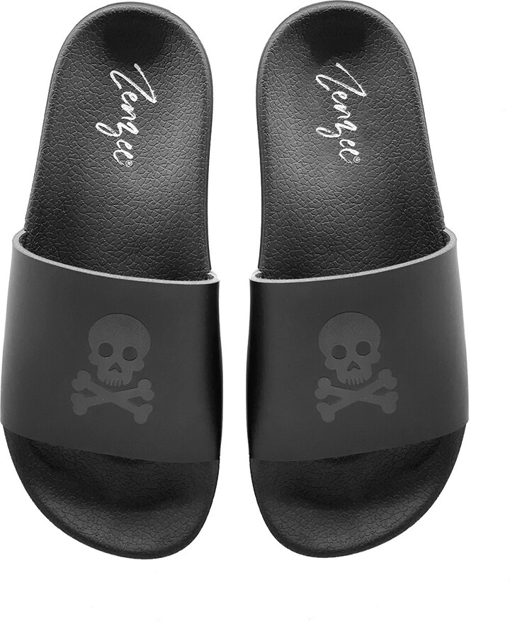 Zenzee - Skull & Crossbones Slide Sandals - ShopStyle