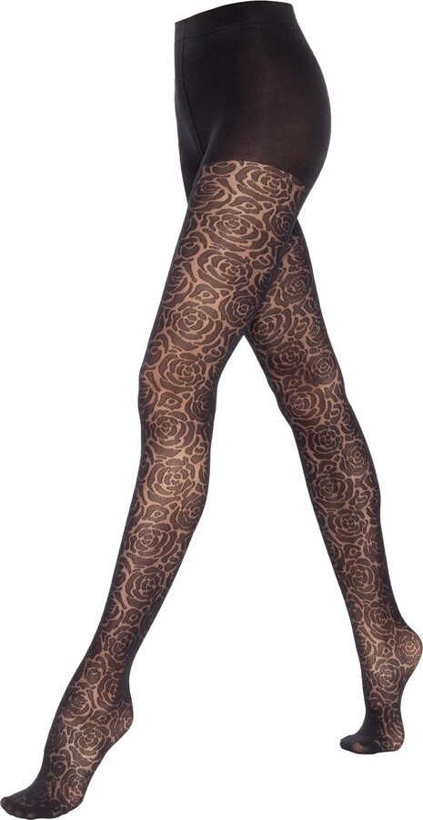 SENTELEGRI Floral Patterned Tights Rosana | Fashion Sheer Pantyhose ...