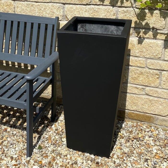 Primrose Tall Polystone Grey Flared Square Planter 91cm - ShopStyle ...