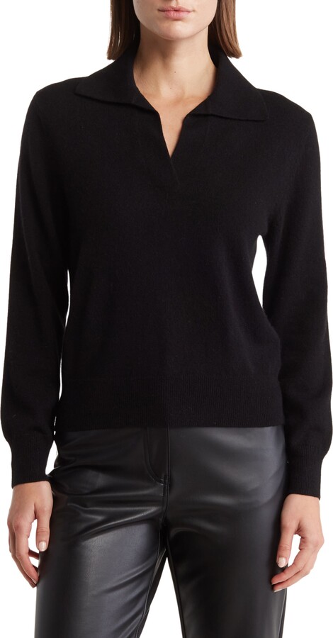 Design History Cashmere Johnny Collar Sweater - ShopStyle