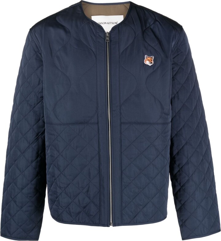MAISON KITSUNÉ Logo-Patch Quilted Jacket - ShopStyle Down & Puffer Coats