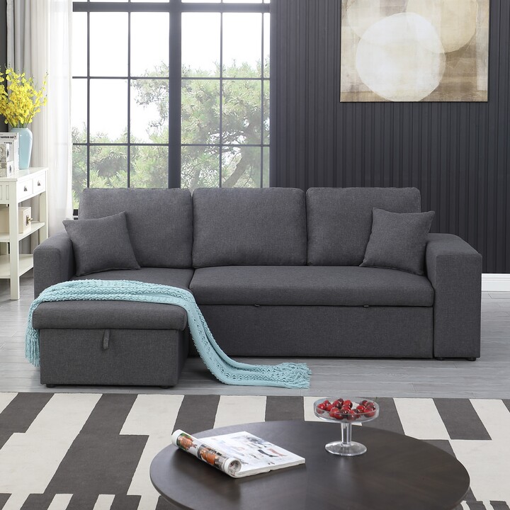 RASOO Reversible Sleeper Sofa & Storage Chaise with Bookcase - ShopStyle