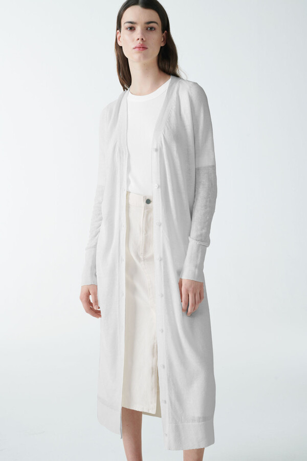 Cos Long Linen-Silk Cardigan - ShopStyle