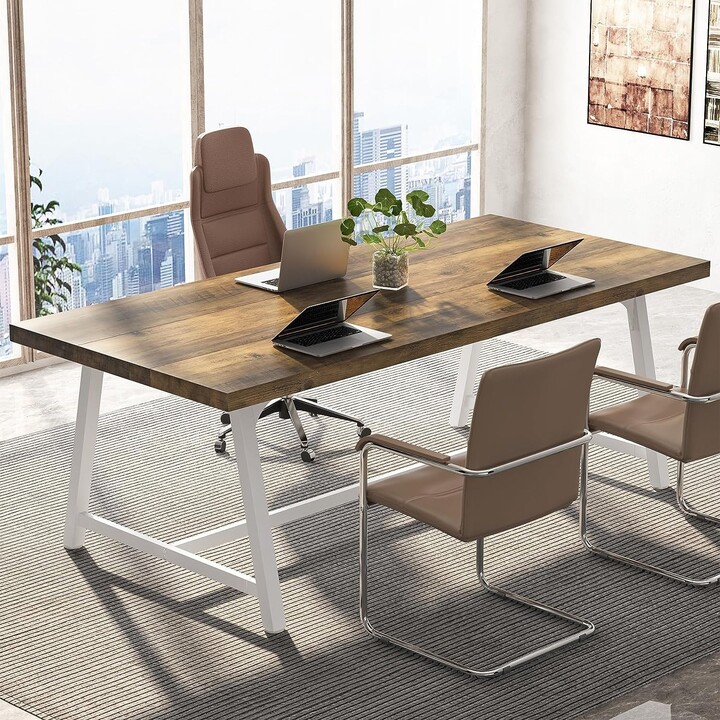 YUZHOU 6FT Rectangle Conference Table, 70.9L Meeting Table for 6 People ...