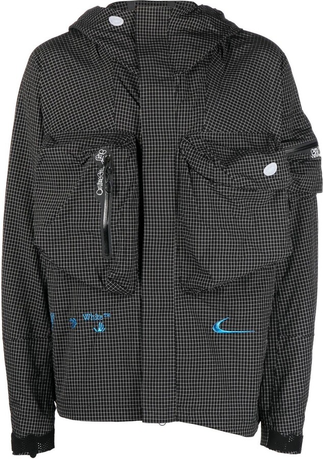 Nike x Off-White Grid-Print Swoosh-Logo Jacket - ShopStyle