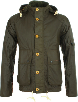 Barbour Olive Green Cowen Commando Overhand Waxed Cotton Jacket ...