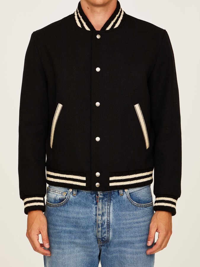 Saint Laurent Teddy bomber jacket - ShopStyle