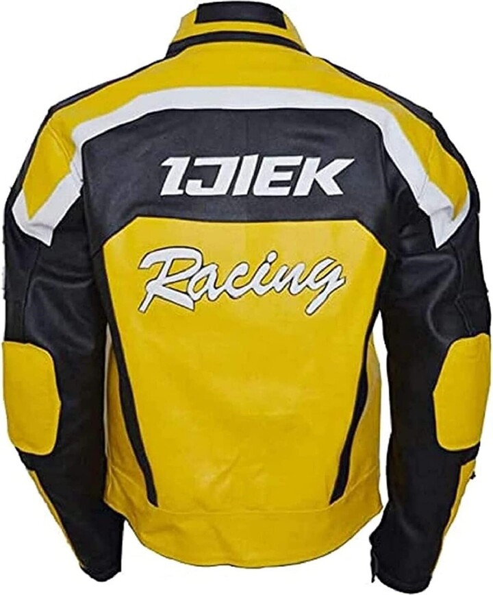 MERCH ATTIRE Mens Biker Jacket | Cafe Racer Retro Mens Zip up Leather ...