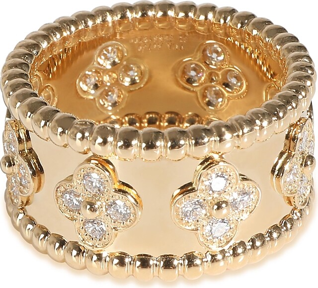 Pre-Owned Van Cleef & Arpels Perlee 18k Yellow Gold Fashion Ring - ShopStyle
