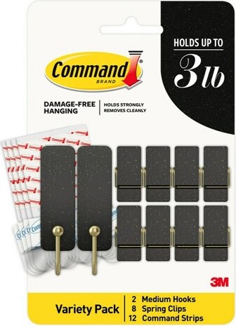 Command Limited Addition Holiday Mixed Hooks Pack Soot 10 Hooks 12 Strips: Plastic Adhesive ...
