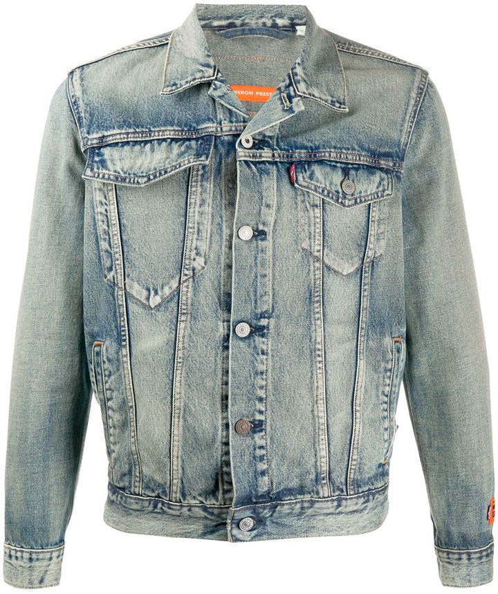 Heron Preston Faded Denim Jacket - ShopStyle