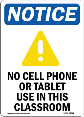 SignMission No Cell Phone or Tablet Sign with Symbol - ShopStyle Home ...